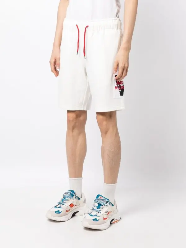 PORTS V Logo-patch Jersey Track Shorts - White