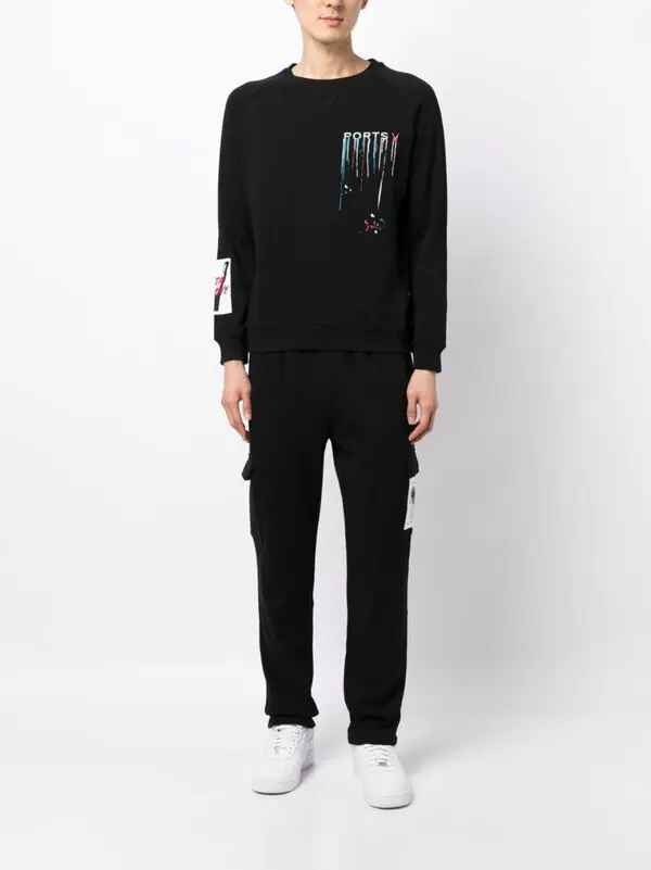 PORTS V Logo-patch Cotton Track Pants