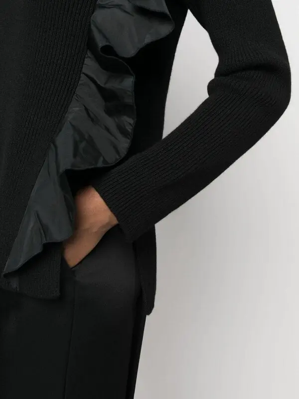 Red Valentino Ruffle-detail Ribbed-knit Top