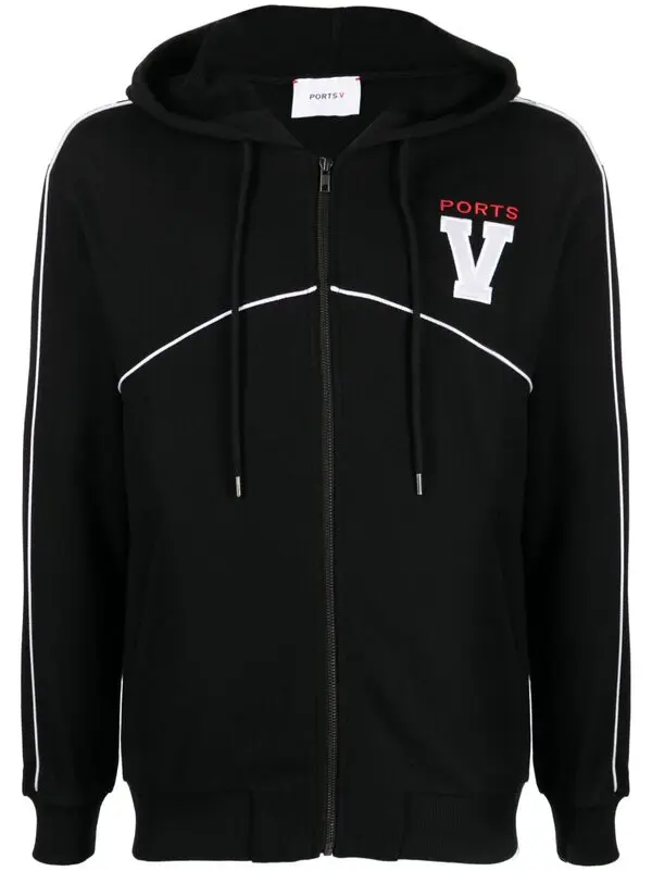PORTS V Logo-embroidered Drawstring Hoodie