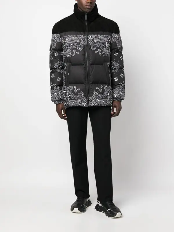Philipp Plein Bandana-print Padded Jacket - Black