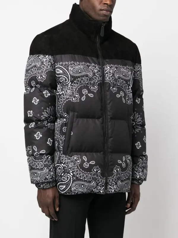 Philipp Plein Bandana-print Padded Jacket - Black