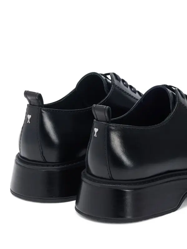 AMI Paris Lace-up Leather Loafers