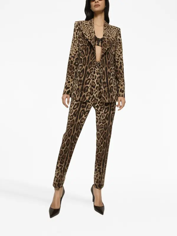 Dolce & Gabbana Leopard-print Trousers - Brown