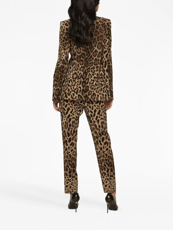 Dolce & Gabbana Leopard-print Trousers - Brown