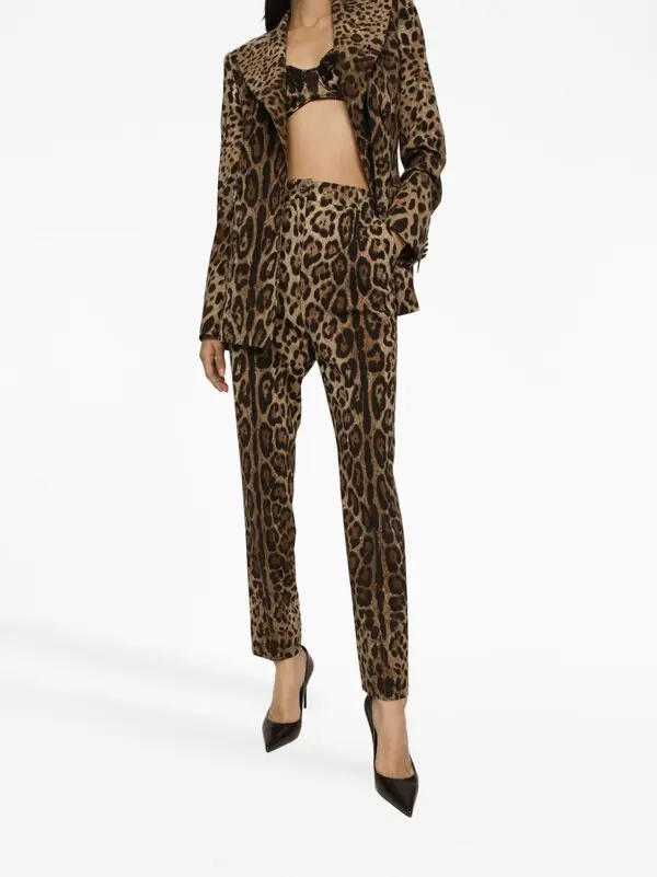 Dolce & Gabbana Leopard-print Trousers - Brown