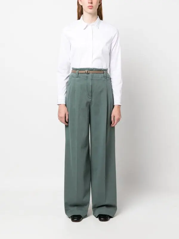 Peserico High-waisted Wide-leg Trousers