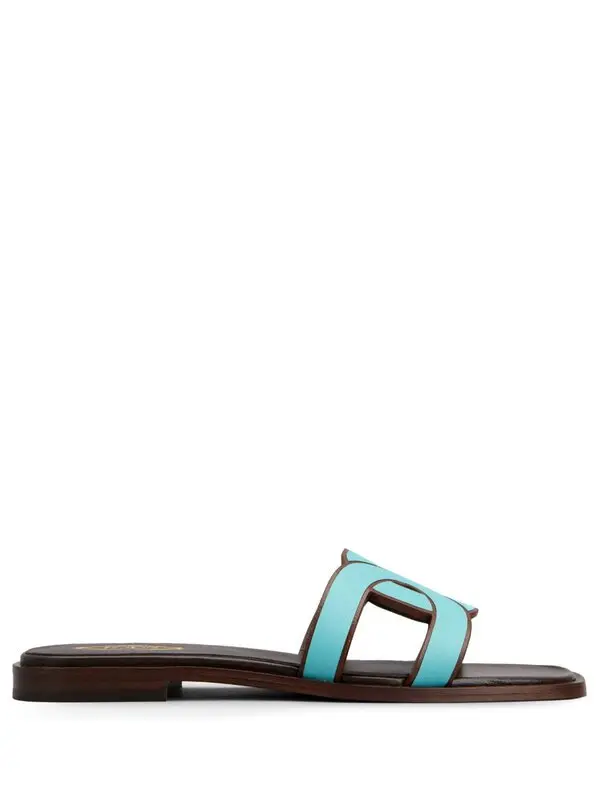 TOD'S Logo-strap Leather Sandals - Blue