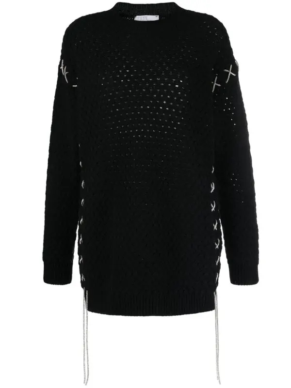 Giuseppe Di Morabito Open-knit Merino-cashmere Jumper - Black