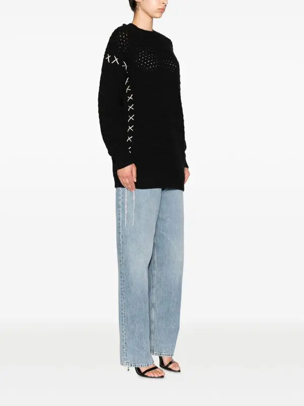 Giuseppe Di Morabito Open-knit Merino-cashmere Jumper - Black