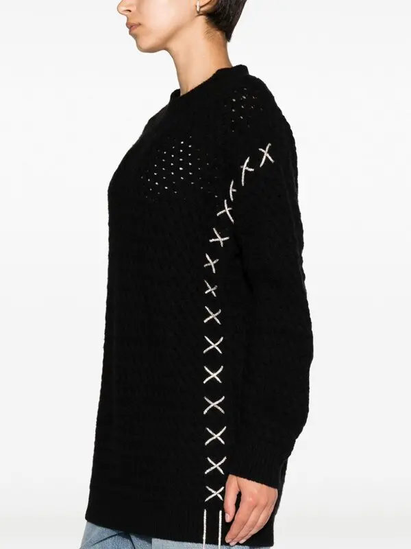 Giuseppe Di Morabito Open-knit Merino-cashmere Jumper - Black