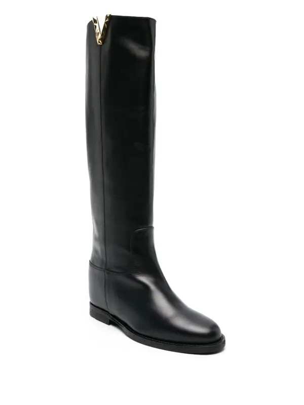 VIA ROMA 15 V-plaque Leather Boots