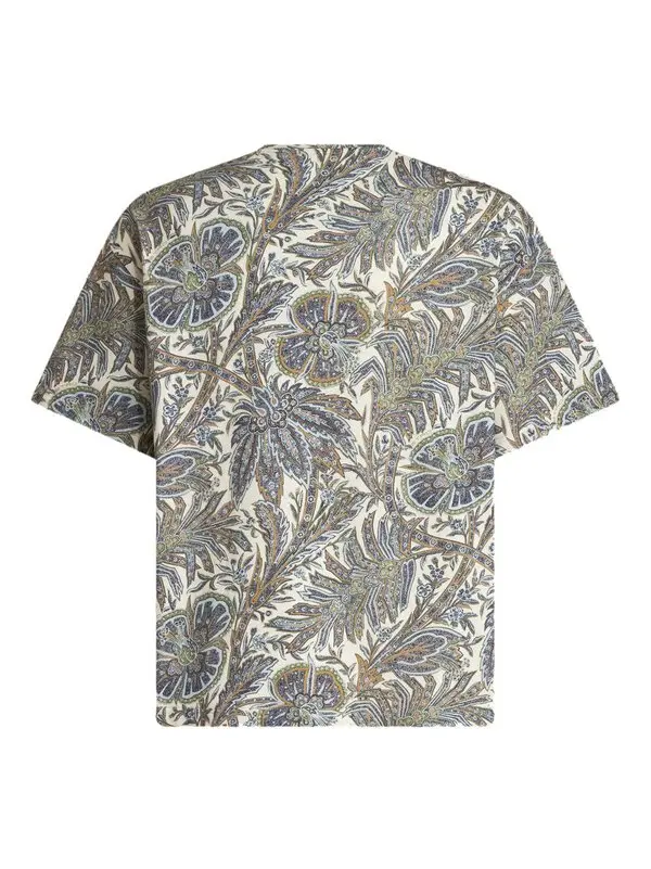 Etro Paisley-print Cotton T-shirt - Blue