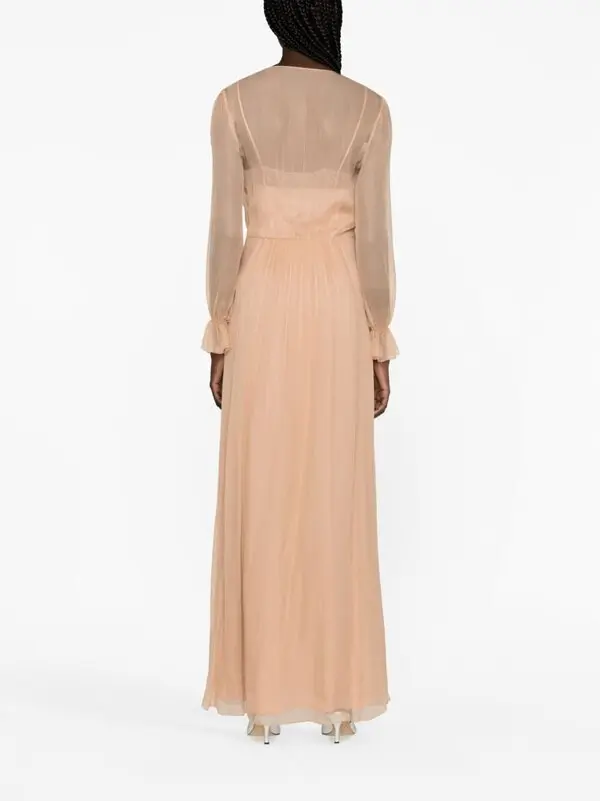 Alberta Ferretti Pleated Silk-chiffon Dress