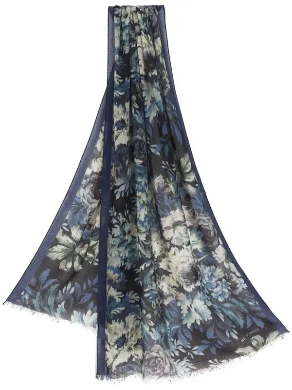 Etro Floral-print Cashmere Scarf