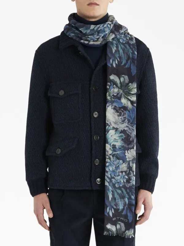 Etro Floral-print Cashmere Scarf