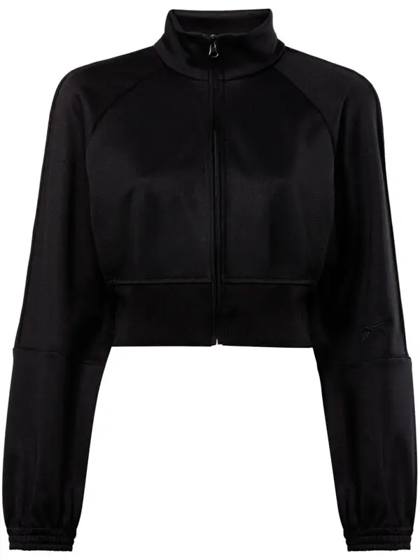 REEBOK Logo-embroidered Cropped Track Jacket