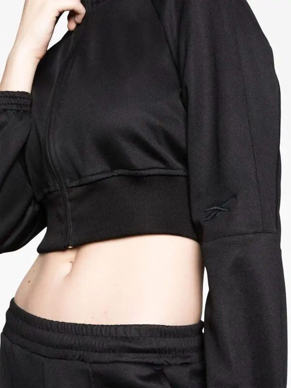 REEBOK Logo-embroidered Cropped Track Jacket