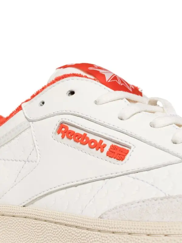 REEBOK Club C Embossed Leather Sneakers - White