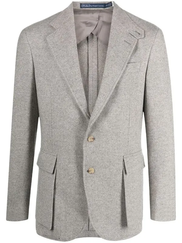 Polo Ralph Lauren The Rl67 Herringbone-pattern Blazer - Grey