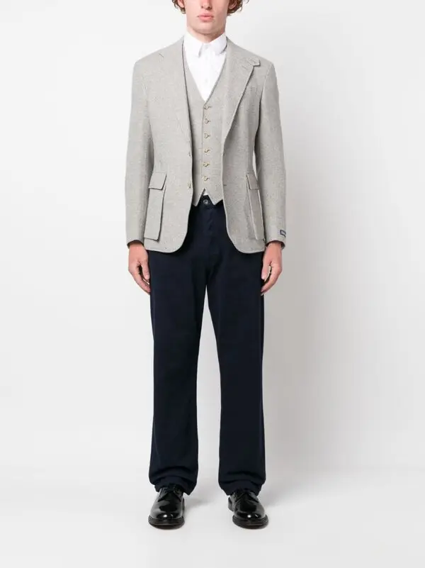 Polo Ralph Lauren The Rl67 Herringbone-pattern Blazer - Grey