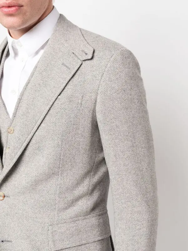 Polo Ralph Lauren The Rl67 Herringbone-pattern Blazer - Grey