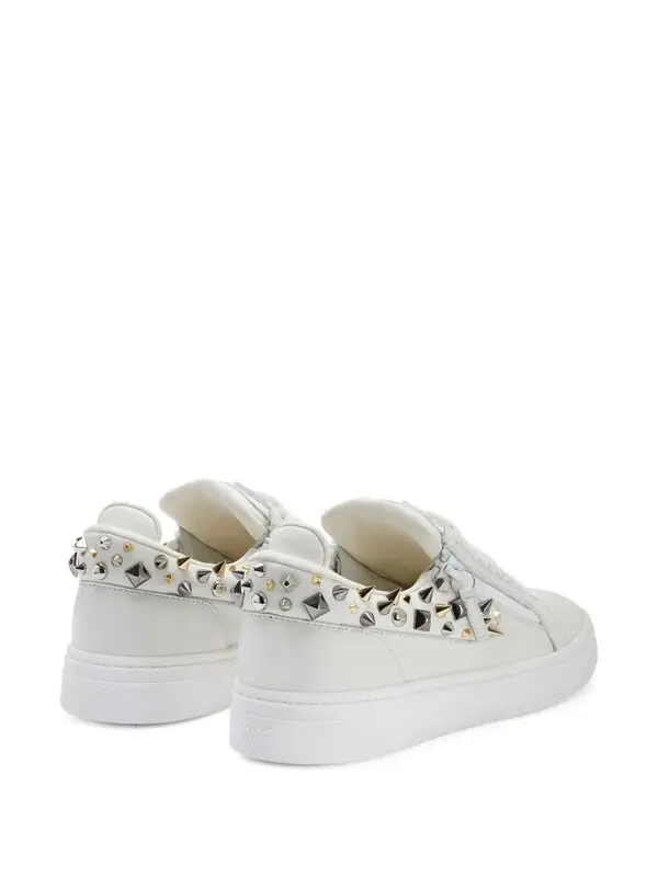 GIUSEPPE ZANOTTI Stud-embellished Double-zip Low-top Sneakers