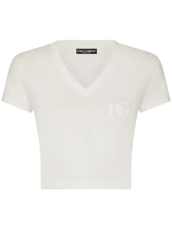 Dolce & Gabbana Logo-embroidered T-shirt - White
