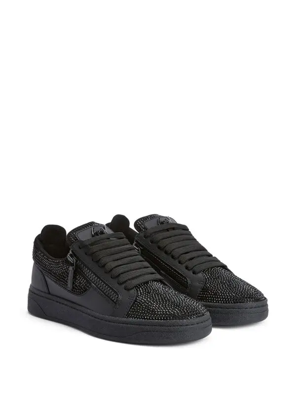 GIUSEPPE ZANOTTI Crystal-embellished Low-top Sneakers - Black