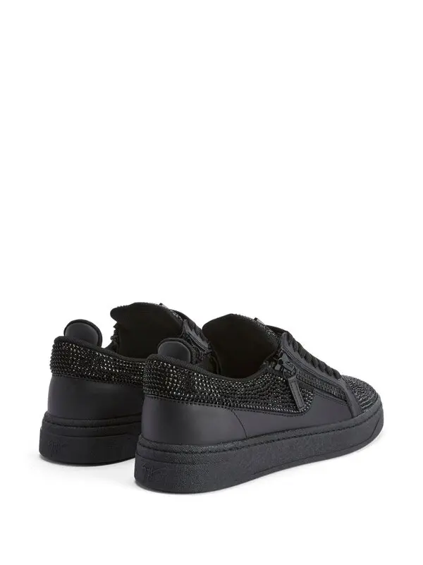 GIUSEPPE ZANOTTI Crystal-embellished Low-top Sneakers - Black