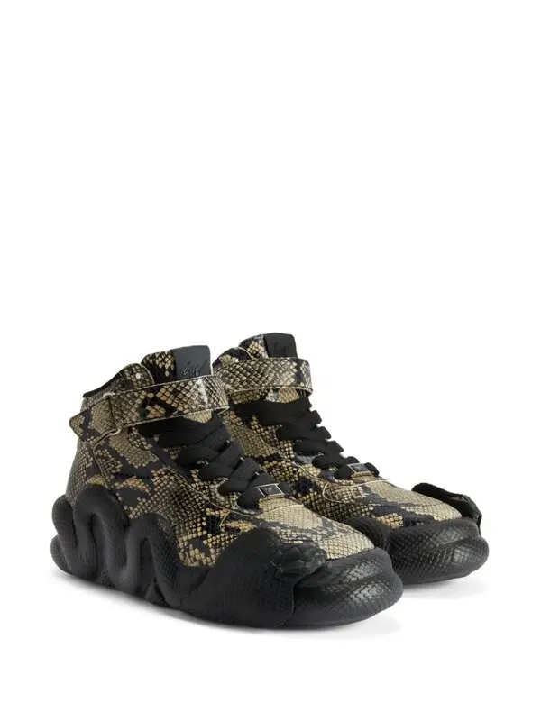 GIUSEPPE ZANOTTI Cobras Snake-effect Mid-top Sneakers