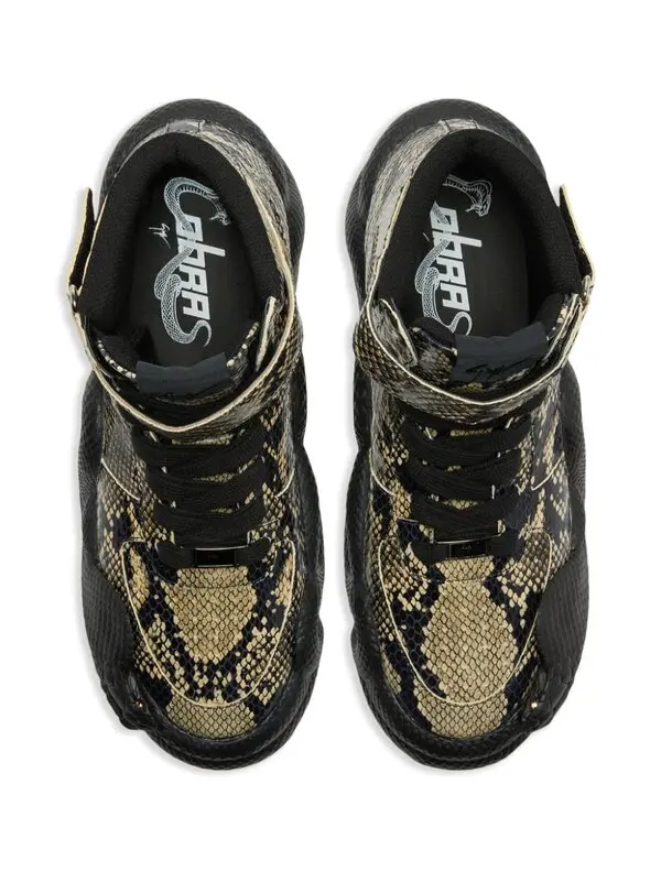 GIUSEPPE ZANOTTI Cobras Snake-effect Mid-top Sneakers