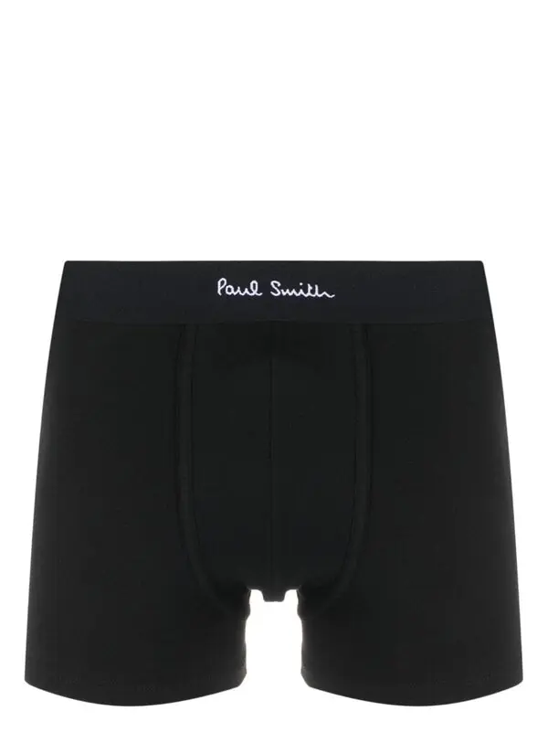 Paul Smith Logo-print Organic Cotton Boxers - Black