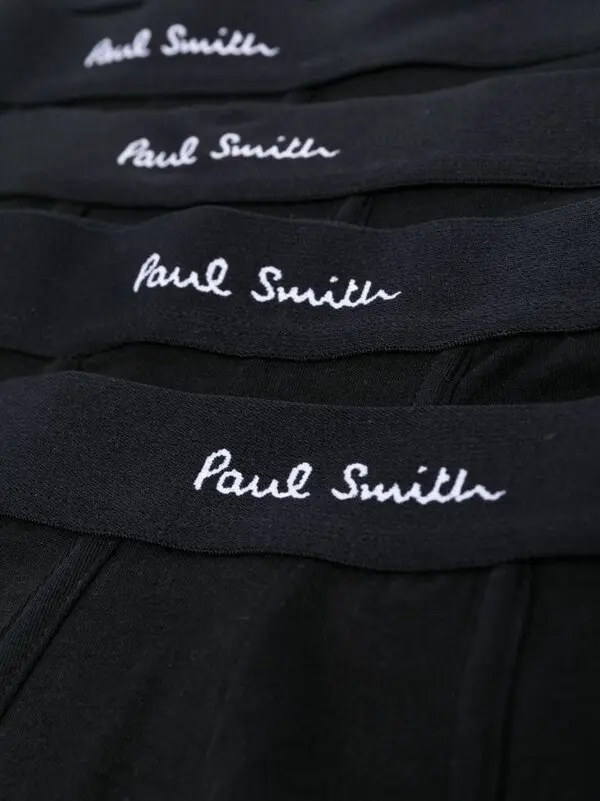 Paul Smith Logo-print Organic Cotton Boxers - Black
