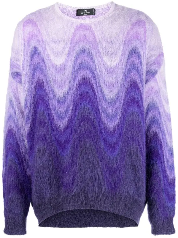 Etro 90s~00s ETRO mohair mix knit sweater Swirl-Print Mohair-Wool