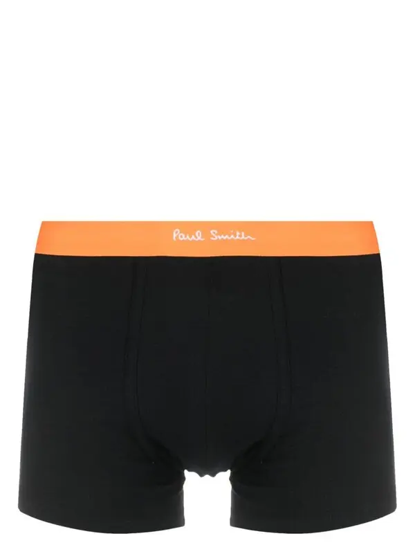 Paul Smith Logo-waistband Organic Cotton Boxers - Black