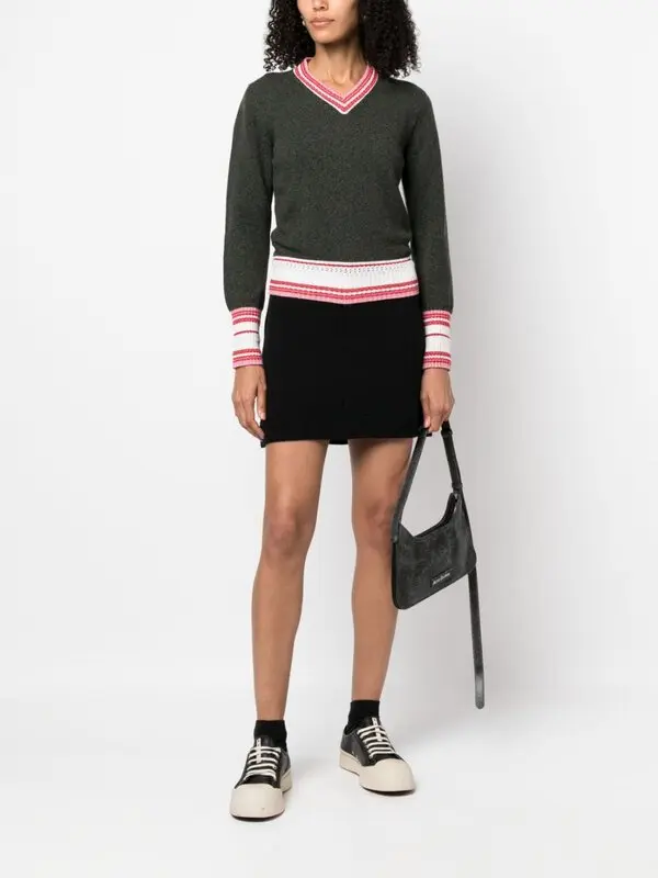 BARRIE V-neck Cashmere Sweater - Green