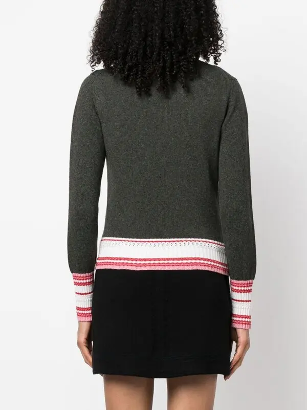 BARRIE V-neck Cashmere Sweater - Green