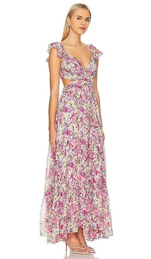 chinese dress ladies Astr The Label Women's Primrose Lace-Up-Back Maxi Dress - Lavender Multi Floral