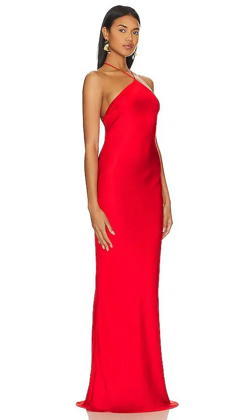 Line & Dot Kira Maxi Dress - Tomato Red