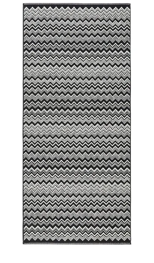 Missoni Keith Bath Mat In Black,white - Nero & Bianco