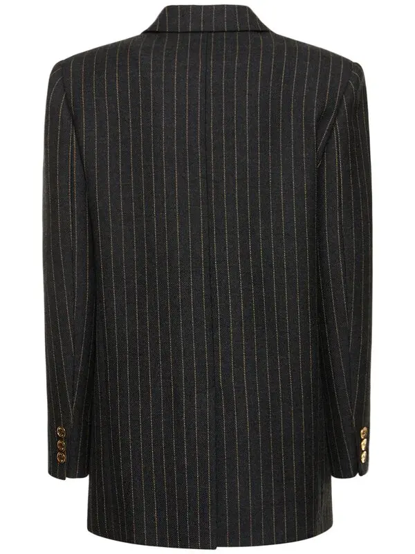 Moschino Pinstriped Double Breasted Wool Jacket