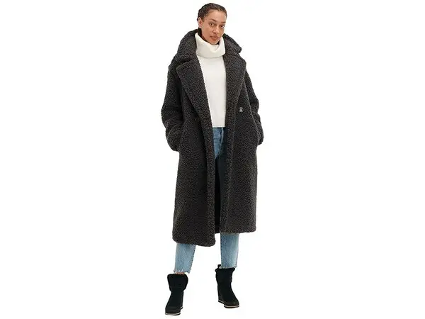 UGG Gertrude Long Teddy Coat - Black