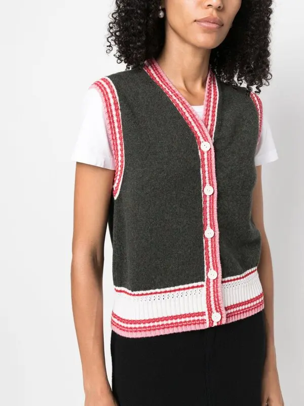 BARRIE Sleeveless Cashmere Cardigan