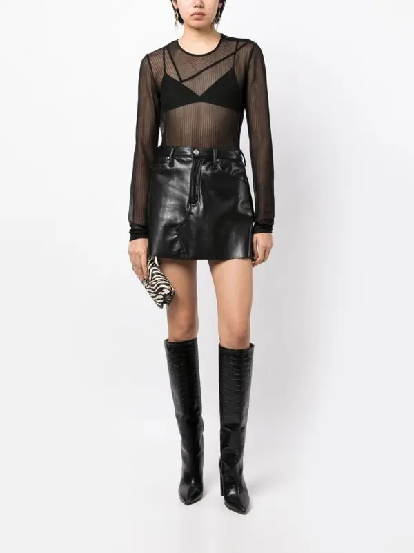 TOM FORD Sheer Ribbed Jersey Top