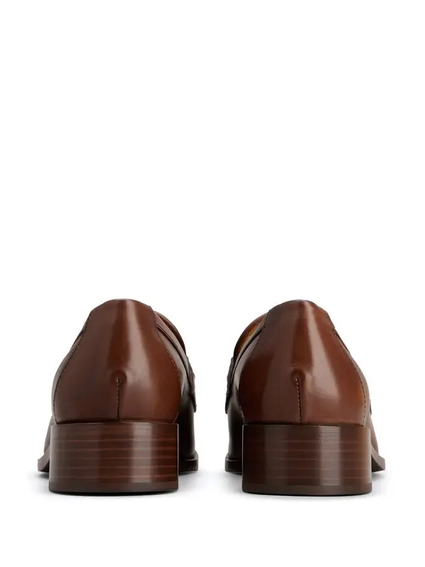 TOD'S Logo-plaque Leather Loafers - Brown