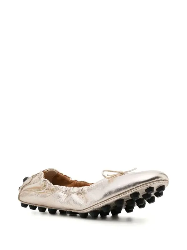 TOD'S Bubble Ballerina Shoes - Gold