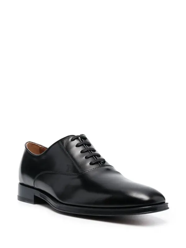TOD'S Francesina Leather Oxford Shoes - Black