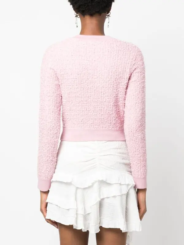 Elisabetta Franchi Button-up Bouclé Cropped Cardigan