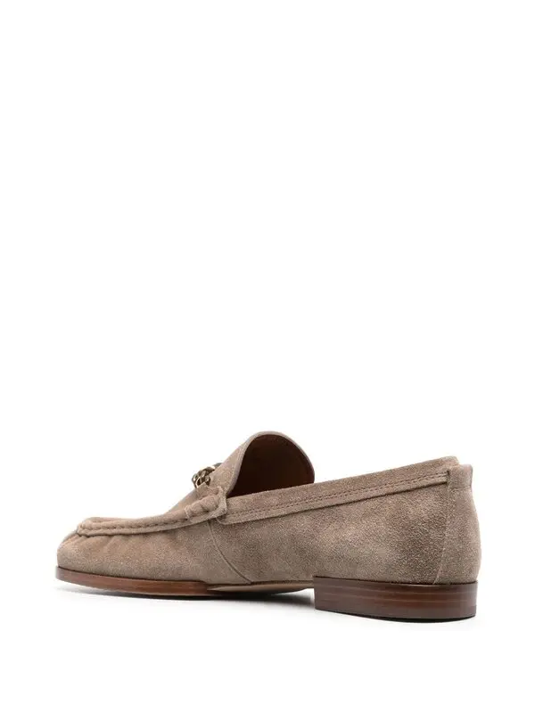 TOD'S Logo-plaque Suede Loafers